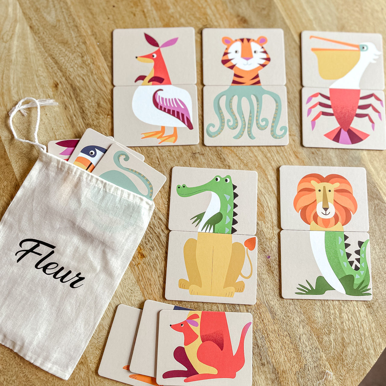 Wild Animals Puzzle - Heads & Tails Game - Children's Gift – BurrowandNest