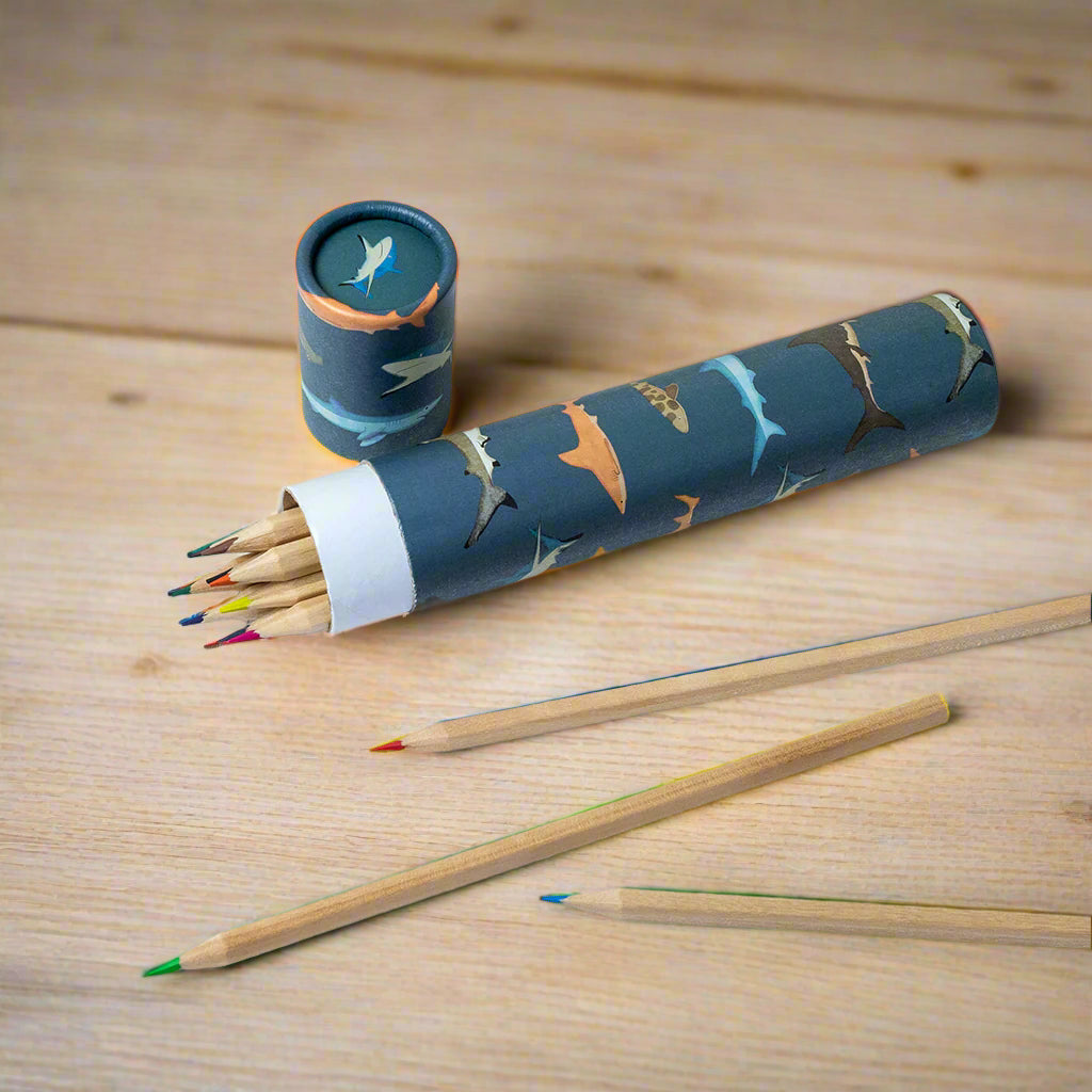 Shark Themed Tube Crayons - Kids Stocking Filler Gift – BurrowandNest
