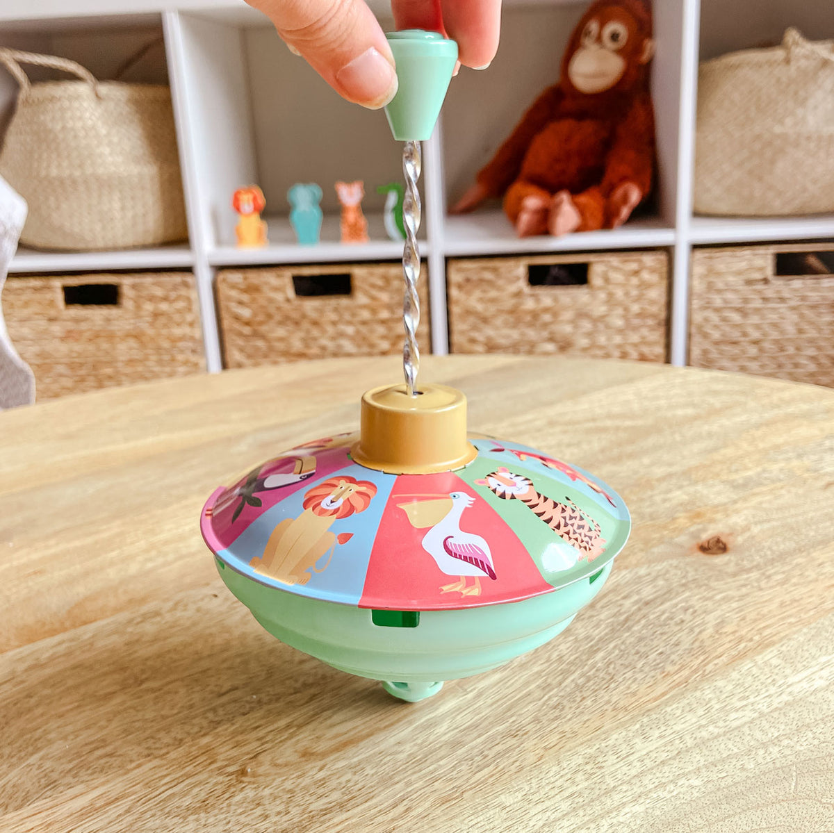 Traditional Spinning Top Toy - Animals – BurrowandNest